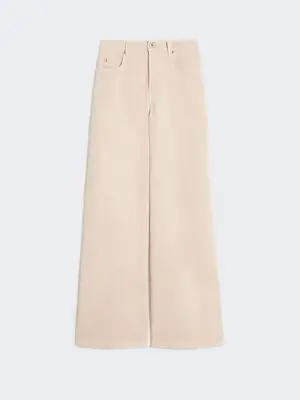 Max Mara Cotton Drill Wide-leg Trousers - Sand