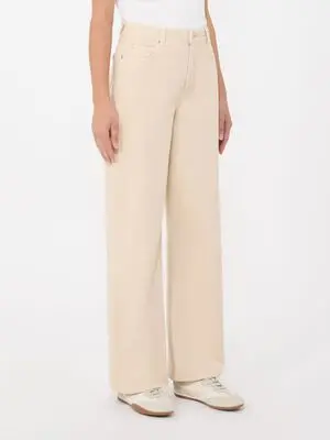 Max Mara Cotton Drill Wide-leg Trousers - Sand