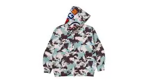 A BATHING APE Map Camo Shark Full Zip Hoodie - Multicolor