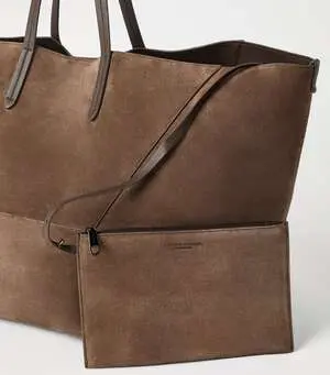 Brunello Cucinelli Large Suede Tote Bag - Brown