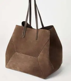 Brunello Cucinelli Large Suede Tote Bag - Brown