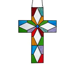 RIVER OF GOODS 15' H Multi Color Stained Glass Indow Panel - One-color
