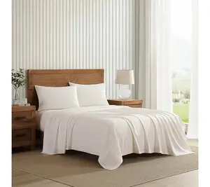 Laura Ashley Chelsie Vine Beige Cotton Percale Queen Sheet Set - One-color