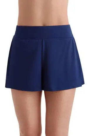 SHAPESOLVER Solid Swim Short - Navy Blue