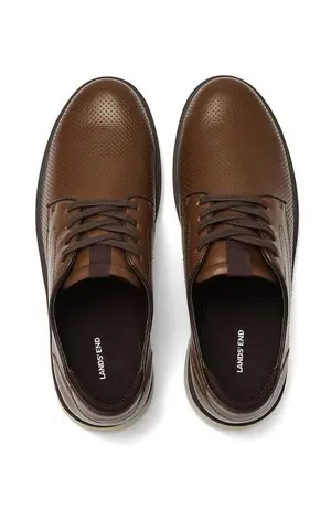 LANDS' END Leather Lace Up Derby Oxford - Dark Caramel