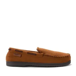DEARFOAMS Keaton Microsuede Moccasin Slipper - Tan