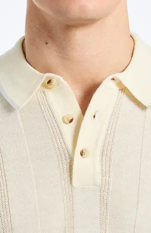 Robert Graham Edvan Short Sleeve Wool Blend Polo Sweater