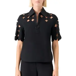 Akris Dot Cutout Top