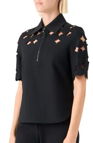 Akris Dot Cutout Top