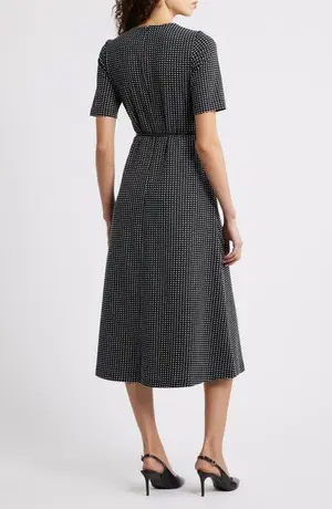 Anne Klein Micro Check A-line Dress