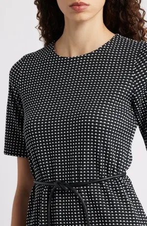 Anne Klein Micro Check A-line Dress
