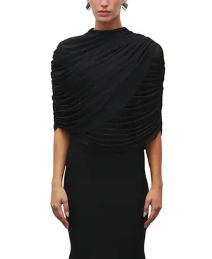 HEIRESS BEVERLY HILLS Sheer Cape Black