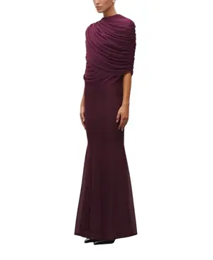 HEIRESS BEVERLY HILLS Sheer Cape - Mauve Wine