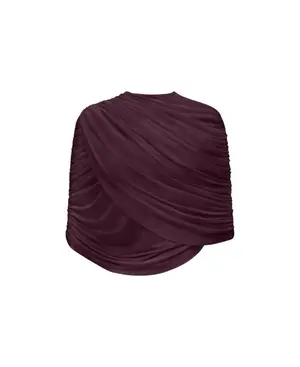 HEIRESS BEVERLY HILLS Sheer Cape - Mauve Wine