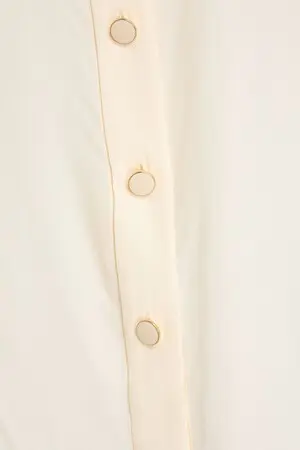 Zimmermann Floral-appliquéd Crepe De Chine Shirt - Cream