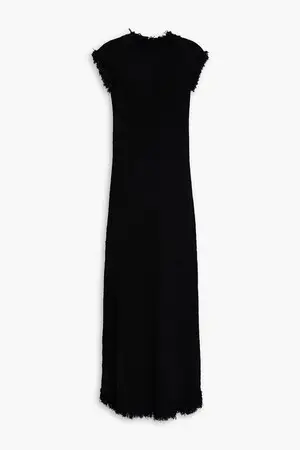 Proenza Schouler Cutout Bouclé-knit Maxi Dress - Black