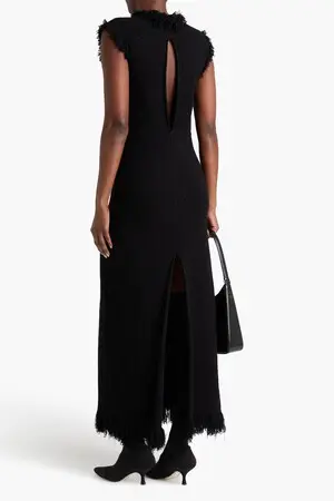 Proenza Schouler Cutout Bouclé-knit Maxi Dress - Black