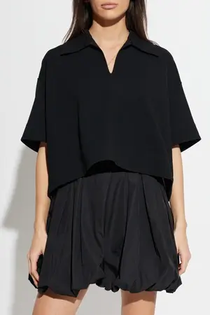 JIL SANDER Loose-fit Top With Polo Collar - Black