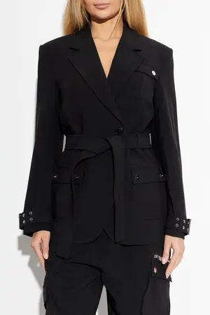GANNI Belted Blazer - Black