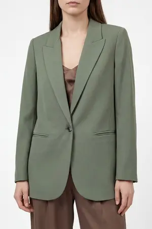 FORTE_FORTE Satin Blazer With Single Vent