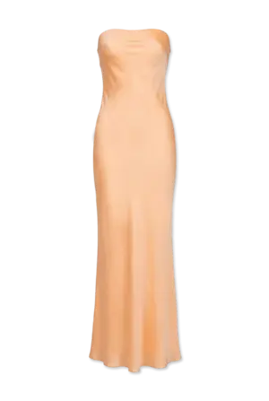 FORTE_FORTE Satin Off-the-shoulder Dress - Orange