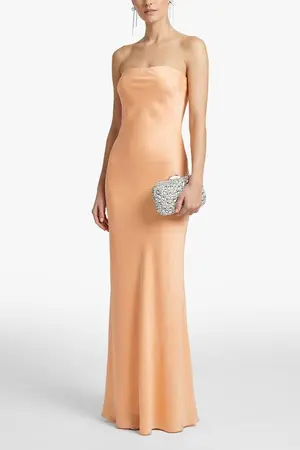 FORTE_FORTE Satin Off-the-shoulder Dress - Orange
