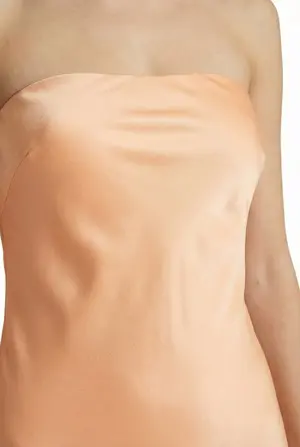FORTE_FORTE Satin Off-the-shoulder Dress - Orange