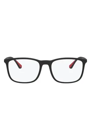 Emporio Armani 55mm Pillow Optical Glasses - Matte Black/demo Lens