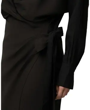 JLUXLABEL Skyline Wrap Midi Dress - Black