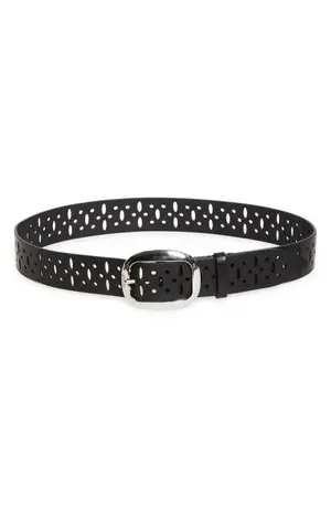 Isabel Marant Dara Cutout Leather Belt - Black/silver