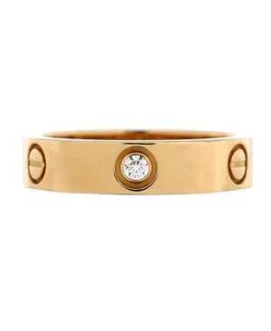 CARTIER Love 3 Diamond Band Ring - K Gold
