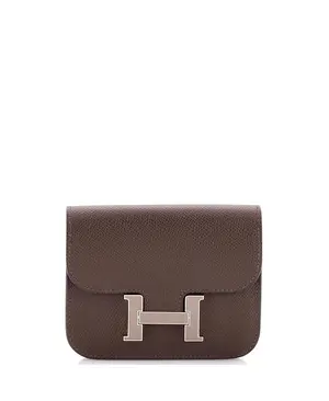 HERMES Constance Slim Wallet Epsom - Brown