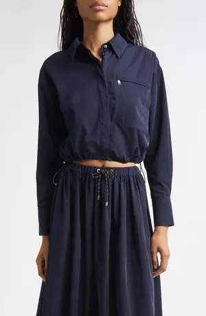 Veronica Beard Wilfred Crop Shirt - Navy