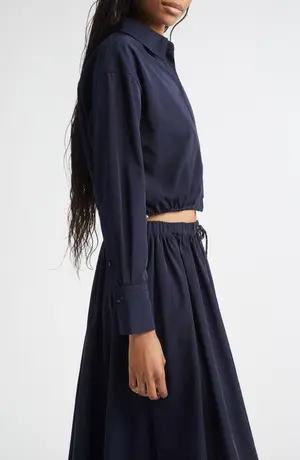 Veronica Beard Wilfred Crop Shirt - Navy