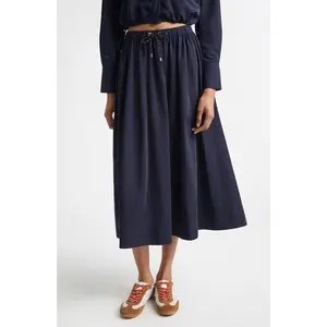 Veronica Beard Taffeta Midi Skirt - Navy