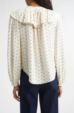 Veronica Beard Gomez Ruffle Print Shirt