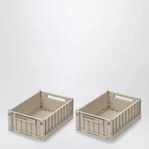 LIEWOOD Set Of Two Sand-colored Weston Foldable Containers - Beige
