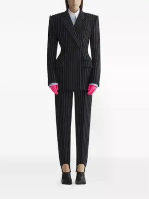 MUGLER Pinstriped Trousers With Slit Hem