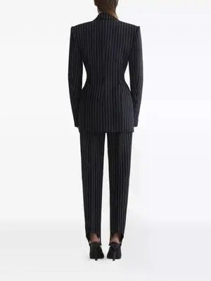 MUGLER Pinstriped Trousers With Slit Hem