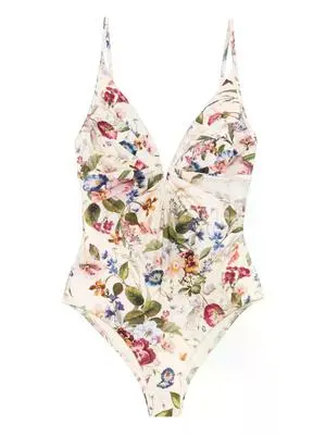 Zimmermann Floral-pattern One-piece Swimsuit - Neutrals