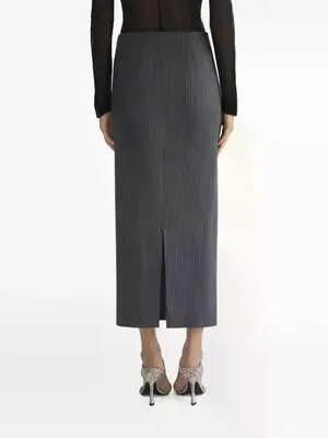 MUGLER Pinstripe Split Skirt - Grey
