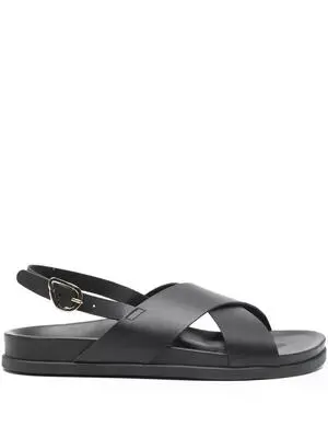 ANCIENT GREEK SANDALS Ikesia Criss-cross Sandals - Black