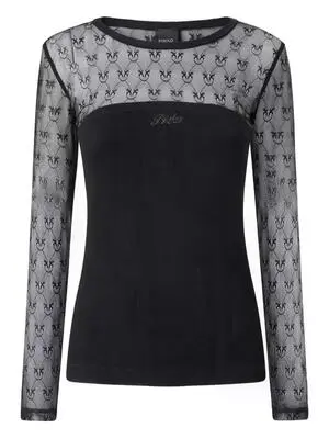 Pinko All-over Motif Mesh T-shirt