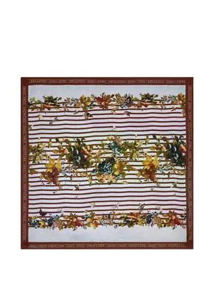Jean Paul Gaultier Striped Floral Scarf - Neutrals