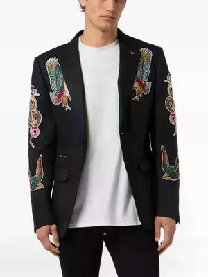 Philipp Plein Embroidered Tattoo Blazer