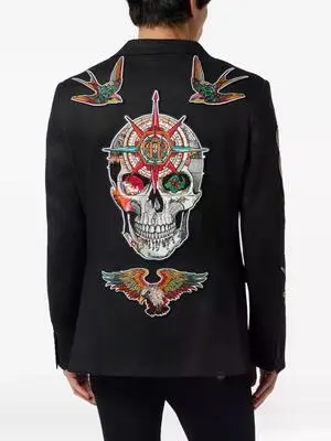 Philipp Plein Embroidered Tattoo Blazer