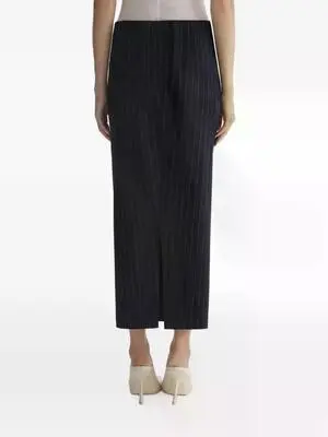MUGLER Pinstriped Split Skirt - Black