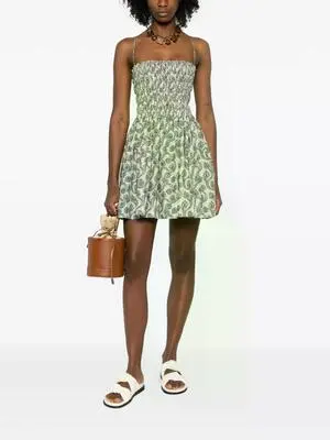 Matteau Shirred Mini Dress - Neutrals