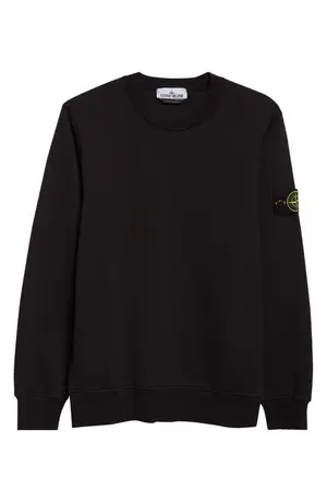 Stone Island Compass Patch Fleece Sweatshirt - Black