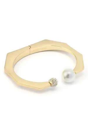 ALLSAINTS Faux Pearl And Pavé Hinge Cuff